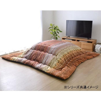 日本製 こたつ掛け布団 長方形 ギャッベ柄 約205×315cm オレンジ 5193879 【北海道・沖縄・離島配送不可】