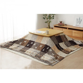 こたつ上掛けカバー 長方形 ギャッベ柄 約210×320cm ブラウン 5193469 【北海道・沖縄・離島配送不可】