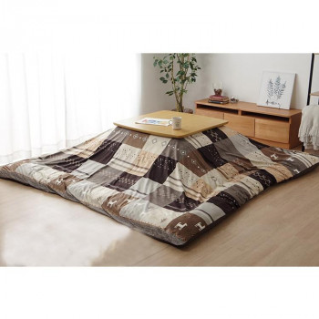 こたつ布団カバー 長方形 ギャッベ柄 約215×255cm ブラウン 5195139 【北海道・沖縄・離島配送不可】