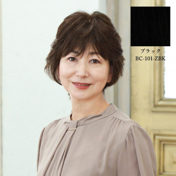 プリシラ BEAUTE 総手植えカバーピース ワンカールカバー 人毛ミックス ブラック BC-101-ZBK 【北海道・沖縄・離島配送不可】