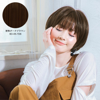 プリシラ 帽子ウィッグ ラウンドマッシュ リラックス (Mサイズ) 耐熱ダークブラウン BO-05-TDB 【北海道・沖縄・離島配送不可】