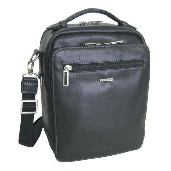 スワン SAXON 牛革 縦型ショルダーバッグ(M) ブラック 05046 【北海道・沖縄・離島配送不可】