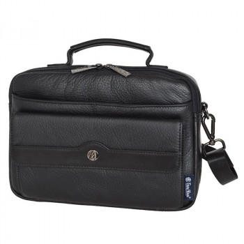 スワン Troy Bros 牛革 横型ショルダーバッグ(L) ブラック 07014 【北海道・沖縄・離島配送不可】