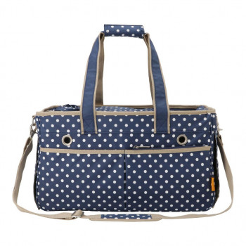 優美社　PE51-00　Pet Field （ペットフィールド） ドット柄ペットキャリーバッグ ネイビー 【北海道・沖縄・離島配送不可】