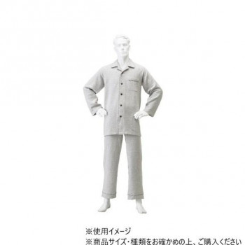 神戸生絲 紳士楽らくキルトパジャマ上下 M No.804 グレー 【北海道・沖縄・離島配送不可】