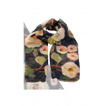 アーチストブルームシリーズ　ストール　シルビアヴァシレバ「インディゴアンドゴールドブランチズ」　AB-01704 【北海道・沖縄・離島配送不可】