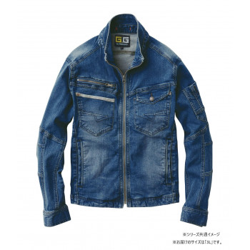 桑和 1092-00 デニムブルゾン 3Lサイズ ミッドインディゴ(557) G.GROUND 【北海道・沖縄・離島配送不可】