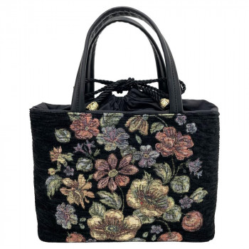 優美社 6019-00 ゴブラン織（ごぶらんおり） ハンドバッグ ブラック 【北海道・沖縄・離島配送不可】