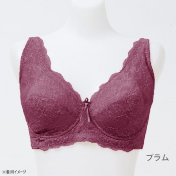 TAMURA yauco 脇高ワイヤー入り フルカップブラジャー プラム F90 YTC22 【北海道・沖縄・離島配送不可】