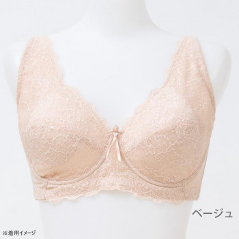 TAMURA yauco 脇高ワイヤー入り フルカップブラジャー ベージュ F75 YTC22 【北海道・沖縄・離島配送不可】