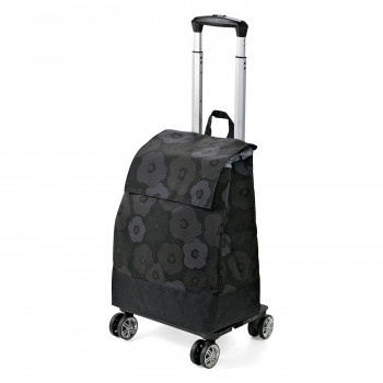 CHARMISS シャルミス ショッピングカート 花柄 4輪 カブセ ブラック 15-5040-10 【北海道・沖縄・離島配送不可】