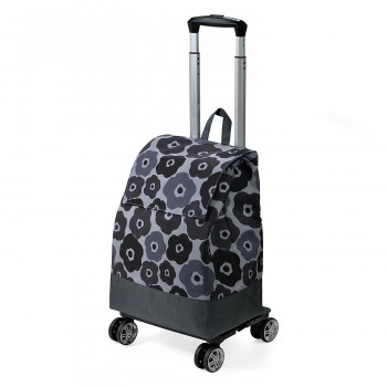 CHARMISS シャルミス ショッピングカート 花柄 4輪 カブセ グレー 15-5040-20 【北海道・沖縄・離島配送不可】