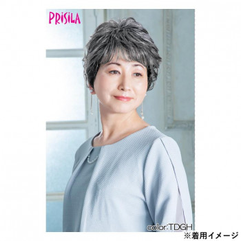プリシラ 帽子ウィッグリラックス ミックスカールショート 耐熱ダークグレイヘア BO-08-TDGH 【北海道・沖縄・離島配送不可】