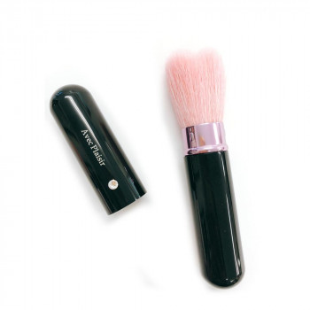 喜筆(kiHiTsu) ハート型携帯フェイスブラシ＆リップブラシセット ブラック スワロフスキー付 Frs-01k 【北海道・沖縄・離島配送不可】