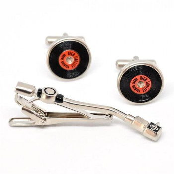 SWANK(スワンク) レコードのカフス＆レコード針のタイバーセット CT001 【北海道・沖縄・離島配送不可】