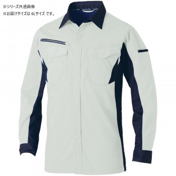 桑和 3478-02 長袖シャツ 6Lサイズ シルバーグレー(22) 【北海道・沖縄・離島配送不可】
