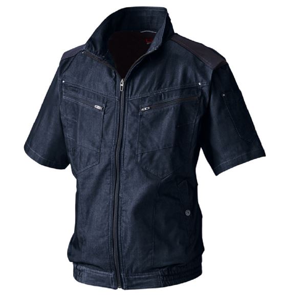 村上被服 HOOH 半袖ブルゾン(ストレッチ) V9507 インディゴ サイズ：8L 服単品 〔バッテリー・ファン・ケーブル別売〕 【北海道・沖縄・離島配送不可】