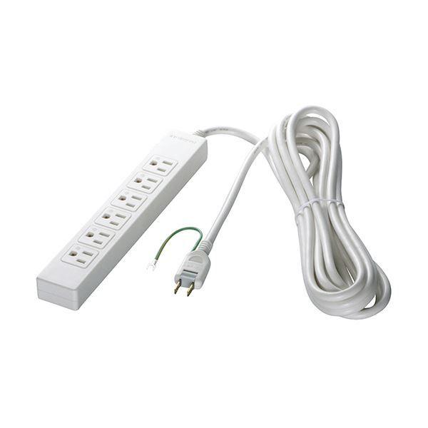 バッファロー3ピン式電源タップ 6個口タイプ ホワイト 2m BSTAPST3620WH 1セット（10個） 【北海道・沖縄・離島配送不可】