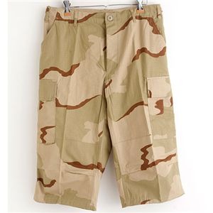 アメリカ軍 BDU クロップドカーゴパンツ ／迷彩服パンツ 〔 XLサイズ 〕 リップストップ 3カラーデザート 〔 レプリカ 〕 【北海道・沖縄・離島配送不可】