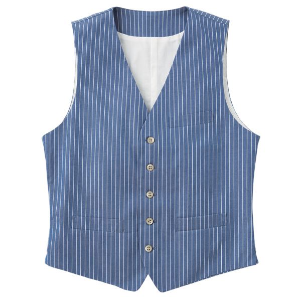 男女兼用ストライプベスト ブルー 3Lサイズ KMV2791-22 【北海道・沖縄・離島配送不可】