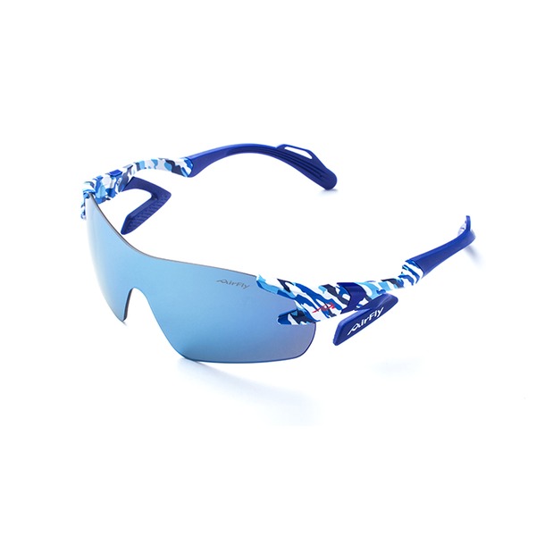 ノーズパッドレススポーツサングラス AirFly(エアフライ) AF-301 C-4 ブルーカモフラージュ ミラーレンズ ユニセックス 男女兼用 【北海道・沖縄・離島配送不可】