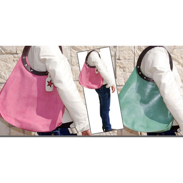 ★dean（ディーン） machine stitch tear-drop ショルダーバッグ ターコイズ 【北海道・沖縄・離島配送不可】