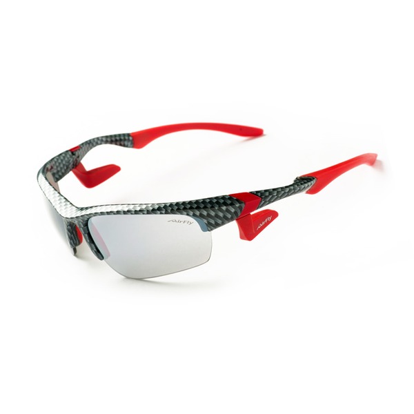 AirFly(エアフライ) ノーズパッドレススポーツサングラス シャープレンズ カーボンスタイル/スモーククリア AF-101 C6 【北海道・沖縄・離島配送不可】