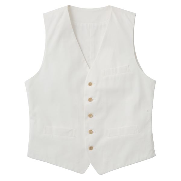 男女兼用ダンガリーベスト ホワイト Lサイズ KMV2790-1 【北海道・沖縄・離島配送不可】