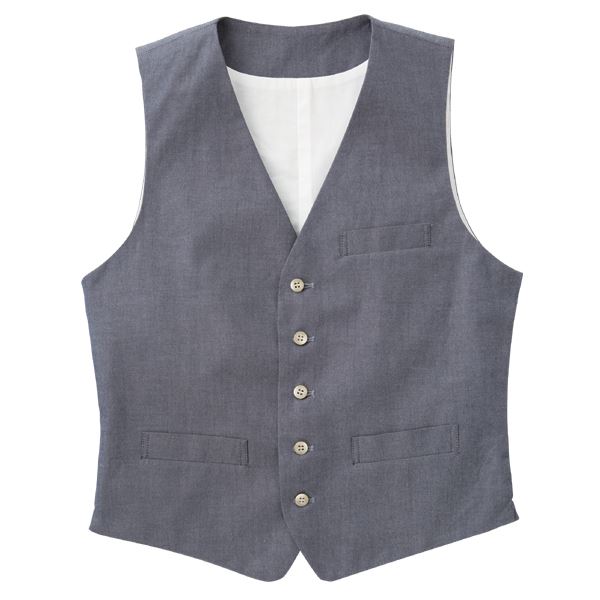 男女兼用ダンガリーベスト ブラック Sサイズ KMV2790-3 【北海道・沖縄・離島配送不可】