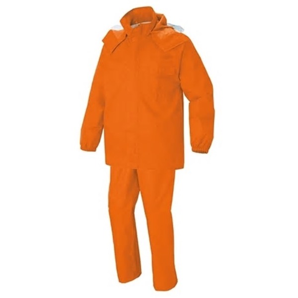 耐水圧10，000mmH2O撥水防水レインウェアー オレンジ 4L 【北海道・沖縄・離島配送不可】