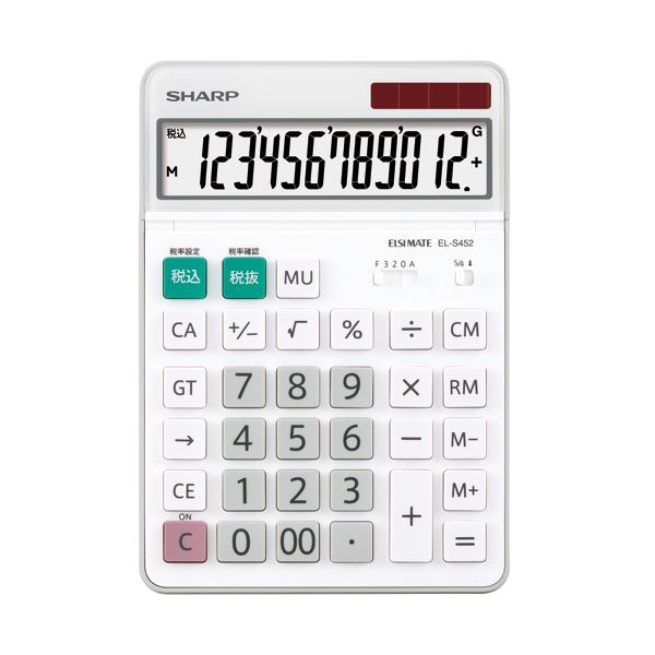 （まとめ）シャープ エルシーメイト電卓 12桁セミデスクトップ EL-S452-X 1台〔×3セット〕 【北海道・沖縄・離島配送不可】
