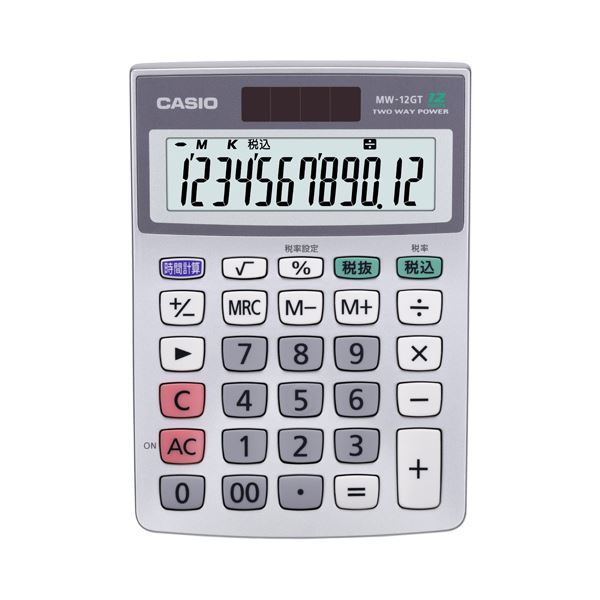 （まとめ）カシオ 特大表示電卓 12桁ミニジャストサイズ MW-12GT-N 1台〔×3セット〕 【北海道・沖縄・離島配送不可】