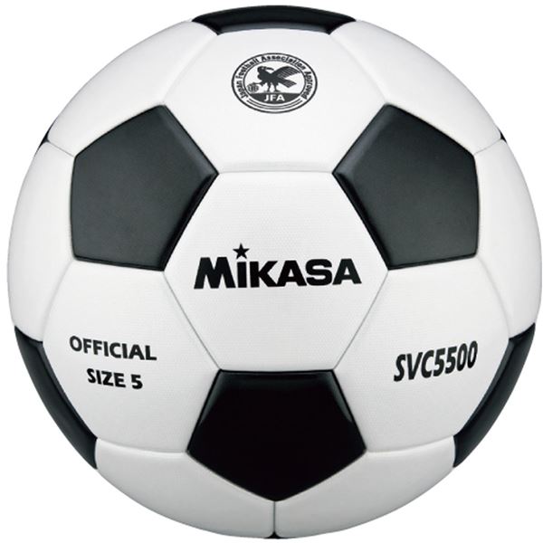 MIKASA（ミカサ）サッカーボール 検定球5号 ホワイト×ブラック 〔SVC5500WBK〕 【北海道・沖縄・離島配送不可】