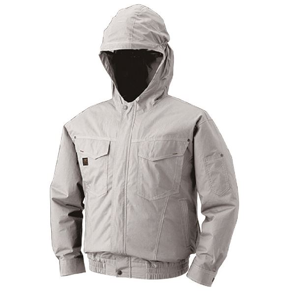 KU91410 空調服 R 綿薄手フード付 服のみ シルバー L 【北海道・沖縄・離島配送不可】