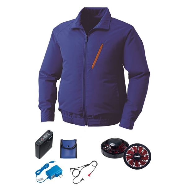 KU90510 空調服 R ポリエステル製 FAN2200BR・RD9261・LISUPER1セット ブルー L 【北海道・沖縄・離島配送不可】