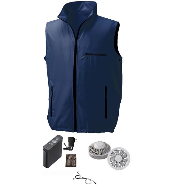 KU91830 空調服 R ポリエステル製 ベスト FAN2200G・RD9261・LIPRO2セット ネイビー 4L 【北海道・沖縄・離島配送不可】の通販はau PAY マーケット - フジ ...