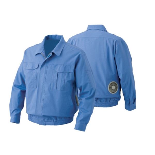 KU91730 綿難燃 空調服/作業着 〔カラー：ライトブルー M〕洗濯耐久性 コットン100% 服のみ 【北海道・沖縄・離島配送不可】