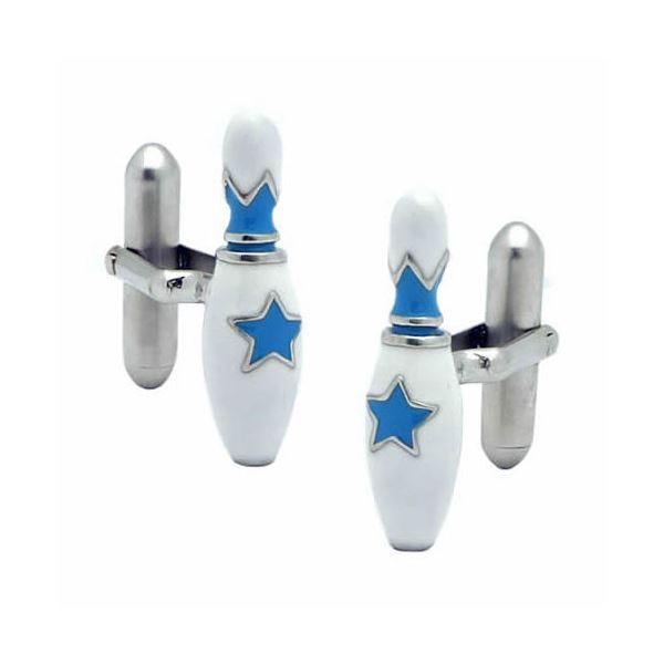 SWANK（スワンク） 日本製 ボウリングのカフス ブルー 【北海道・沖縄・離島配送不可】