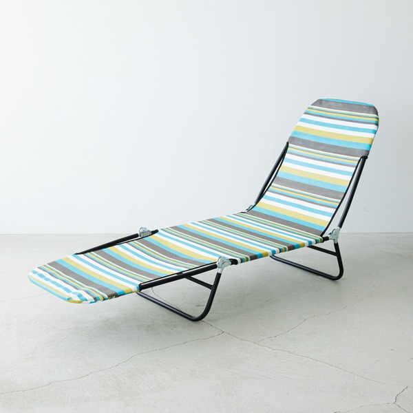 リクライニングコット(マルチストライプ)  サマーベッド/アウトドア/折りたたみ/簡易ベッド/メッシュ/ビーチ/モダン/ボーダー/オシャレ/キャンプ/NK-705 【北海道・沖縄・離島配送不可】