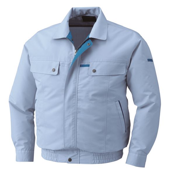 KU90450 空調服 R 綿・ポリ混紡 脇下マチ付き サックス M 【北海道・沖縄・離島配送不可】