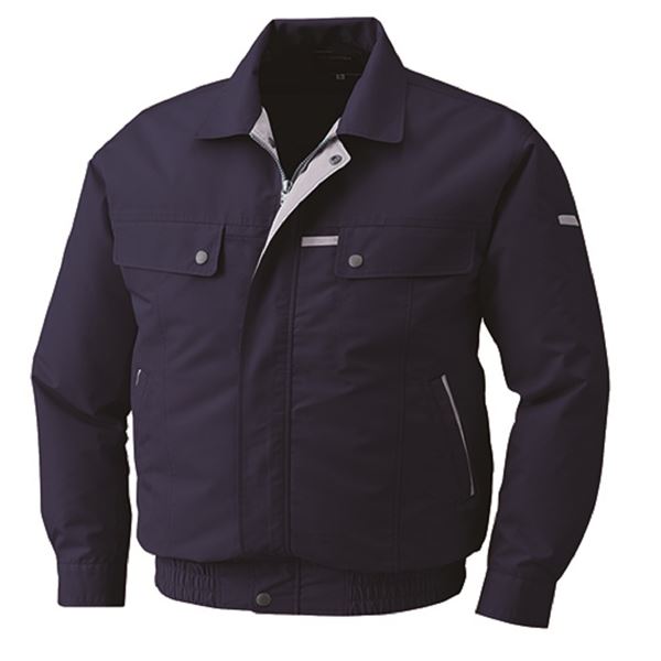 KU90450 空調服 R 綿・ポリ混紡 脇下マチ付き ディープネイビー 4L 【北海道・沖縄・離島配送不可】