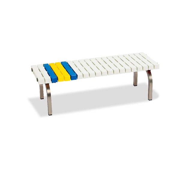 テラモト ホームベンチ ステン 1200 白 組立式 【北海道・沖縄・離島配送不可】