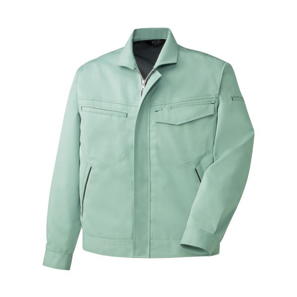 (まとめ）長袖ブルゾン 制電ソフトツイル アースグリーン Lサイズ〔×3セット〕 【北海道・沖縄・離島配送不可】