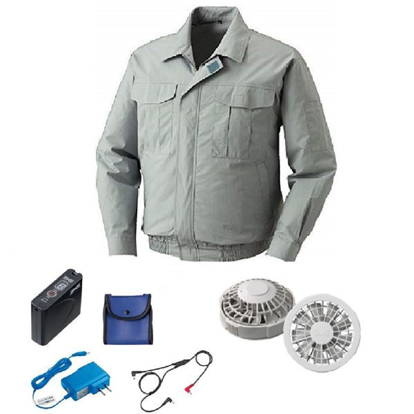 KU90540 空調服 R ポリエステル製 FAN2200G・RD9261・LISUPER1セット モスグリーン 3L 【北海道・沖縄・離島配送不可】