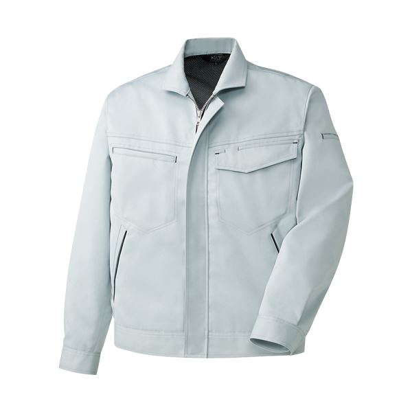 (まとめ）長袖ブルゾン 制電ソフトツイル グレー Sサイズ〔×3セット〕 【北海道・沖縄・離島配送不可】