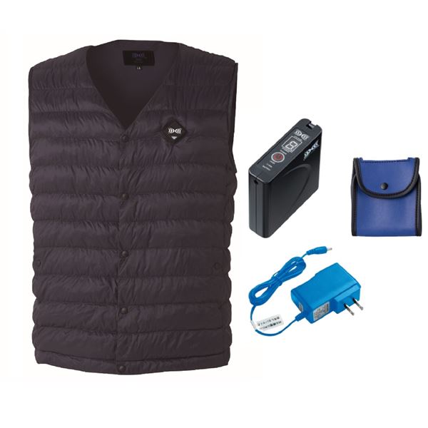 空調服 2021年 THERMALGEAR TG22102 発熱防寒ベスト LISUPER1バッテリーセット（サイズ：LL / カラー：ブラック） 【北海道・沖縄・離島配送不可】