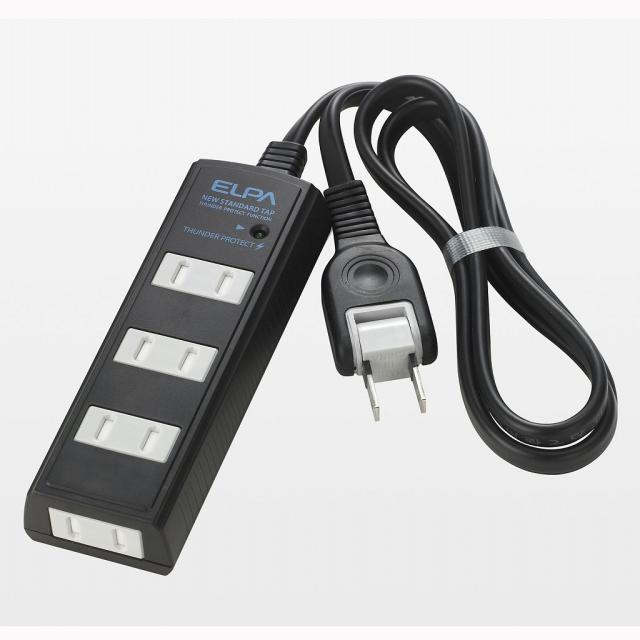 ELPA 耐雷 コード付タップ4P2m 黒 WBT-4020SBN(BK) 【北海道・沖縄・離島配送不可】の通販はau PAY マーケット - フジックス | au PAY マーケット－通販サイト