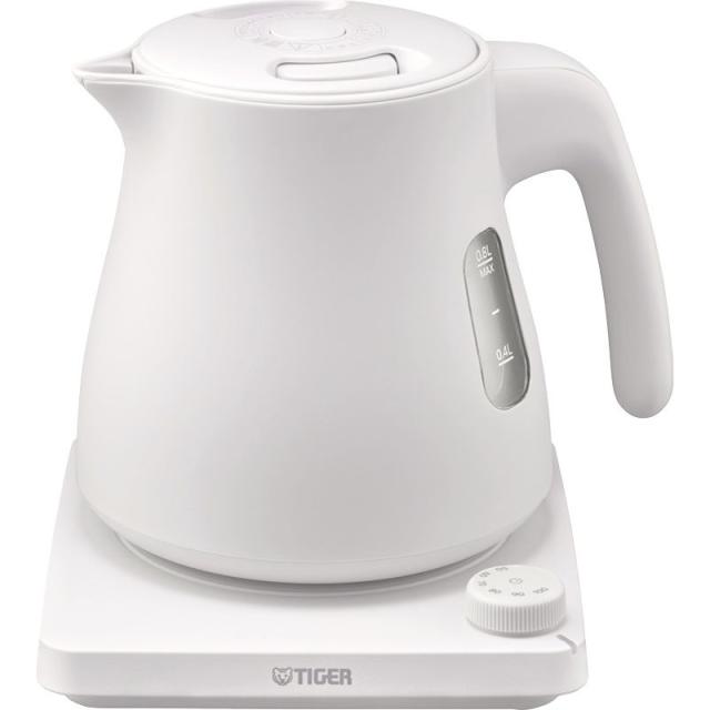 【ギフト】タイガー魔法瓶 温度調節機能付蒸気レスケトル0.8L グレイッシュホワイト PTV-A080WG 【北海道・沖縄・離島配送不可】