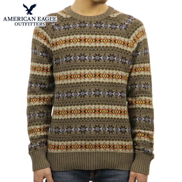アメリカンイーグル セーター メンズ 正規品 AMERICAN EAGLE ニット 1145-9530 ブラウン D20S30 クリスマス プレゼント ラッピング