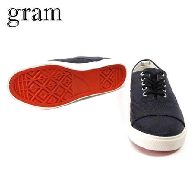 グラム GRAM メンズ シューズ スニーカー 352G navy snake print canvas G-352-6 D15S25 クリスマス プレゼント ラッピング